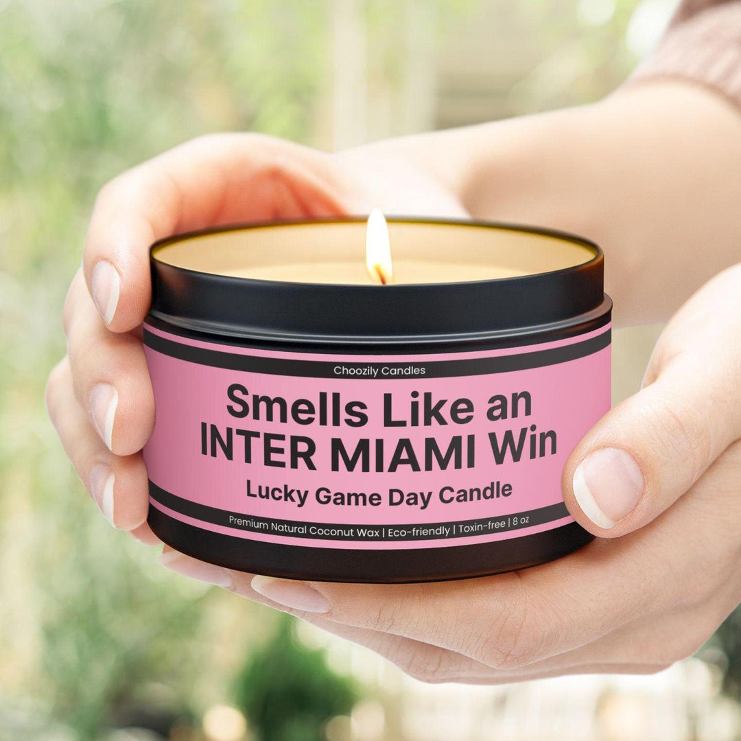 Inter Miami Candle Gift, Miami Soccer Lucky Tin Candle, Sports Fan Gift ...