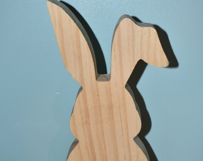Bunny Rabbit Wood Plaque Unfinished, Unpainted Rabbit Wood Plaque for ...