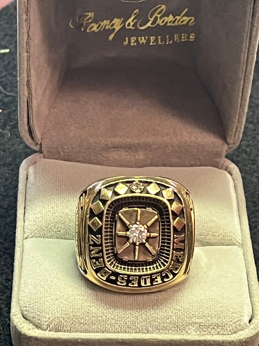 1973 10K Gold Mercedes Benz Diamond Ring, Rollins, Signet Statement ...