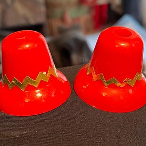 1950s Red Plastic Bell String Light Covers, Mid Century, Retro Red ...