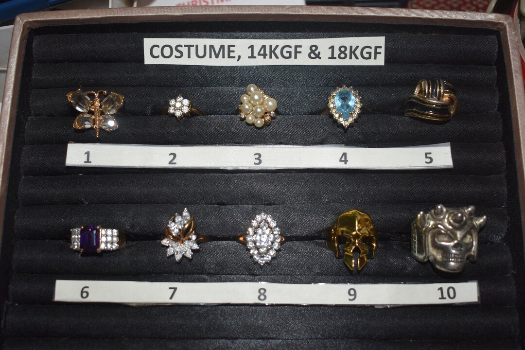 Vintage Costume, 14KGP, 18KGP Rings, Plated Ring, Gold Filled Ring - Etsy