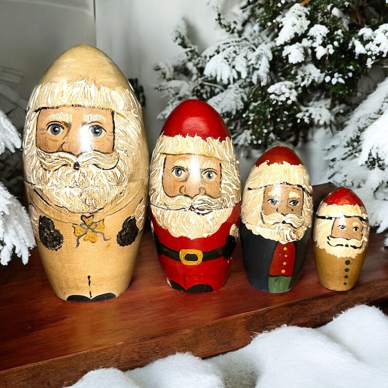 Santa Nesting Dolls - Etsy