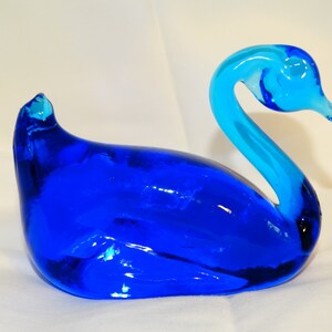 Vintage Cobalt Blue Glass Swan, Colored Glass Swan, Ugly Duckling - Etsy