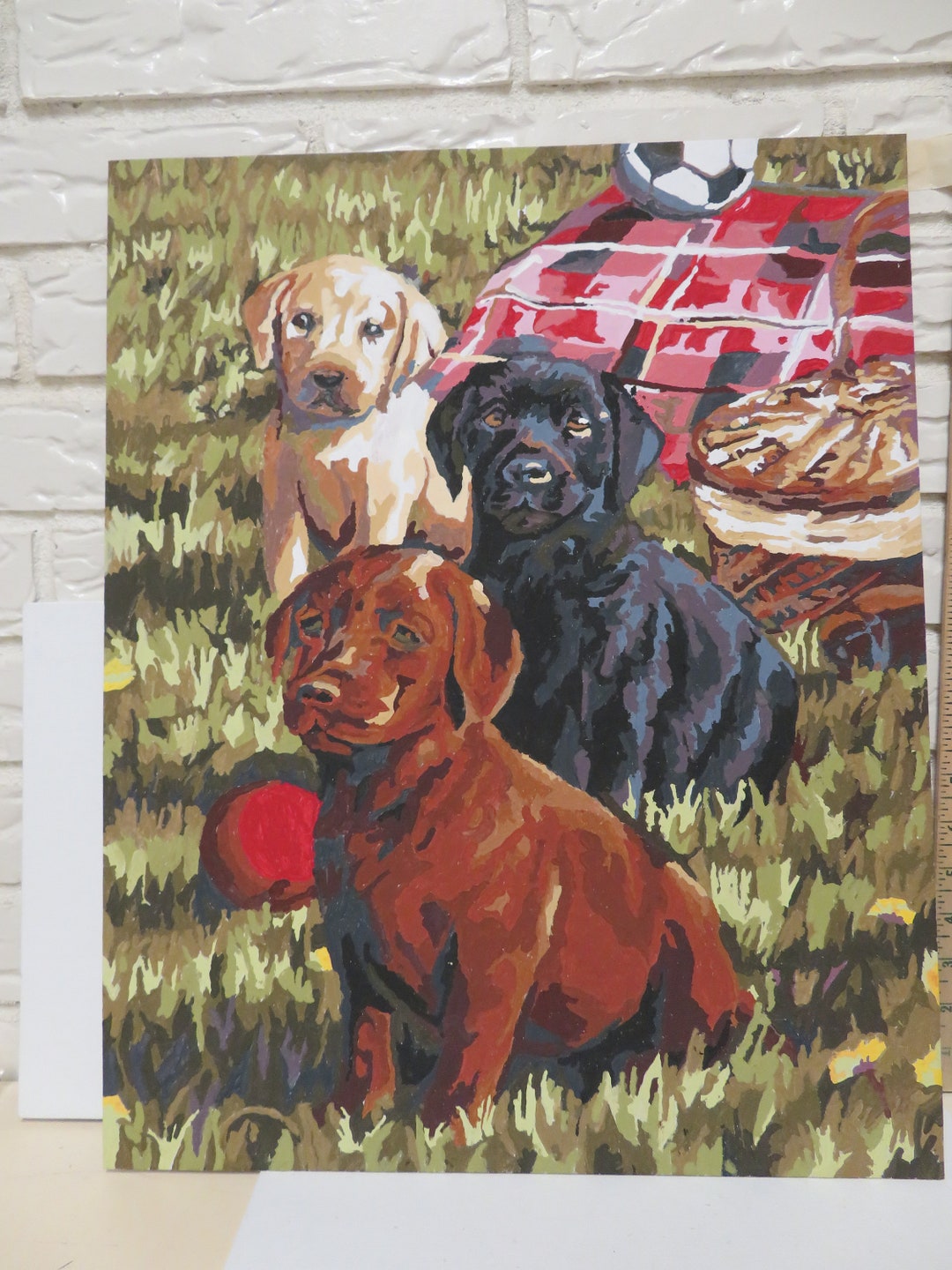 Vintage Paint by Number Yellow Lab, Black Lab, Chocolate Lab, Puppies ...