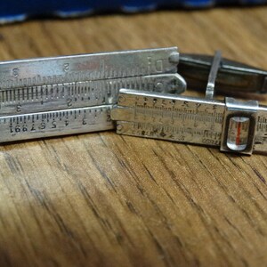 Slide Ruler, Sterling Silver Kinetic Slide Rule Tie Bar Working, Cuff ...