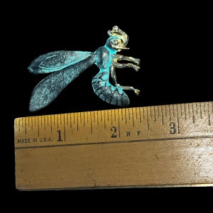 Vintage Wasp Brooch, Green Wasp Pin, Insect Jewelry - Etsy