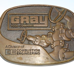 Vintage Belt Buckle, Solid Brass Belt Buckle, Gray Tool Company ...