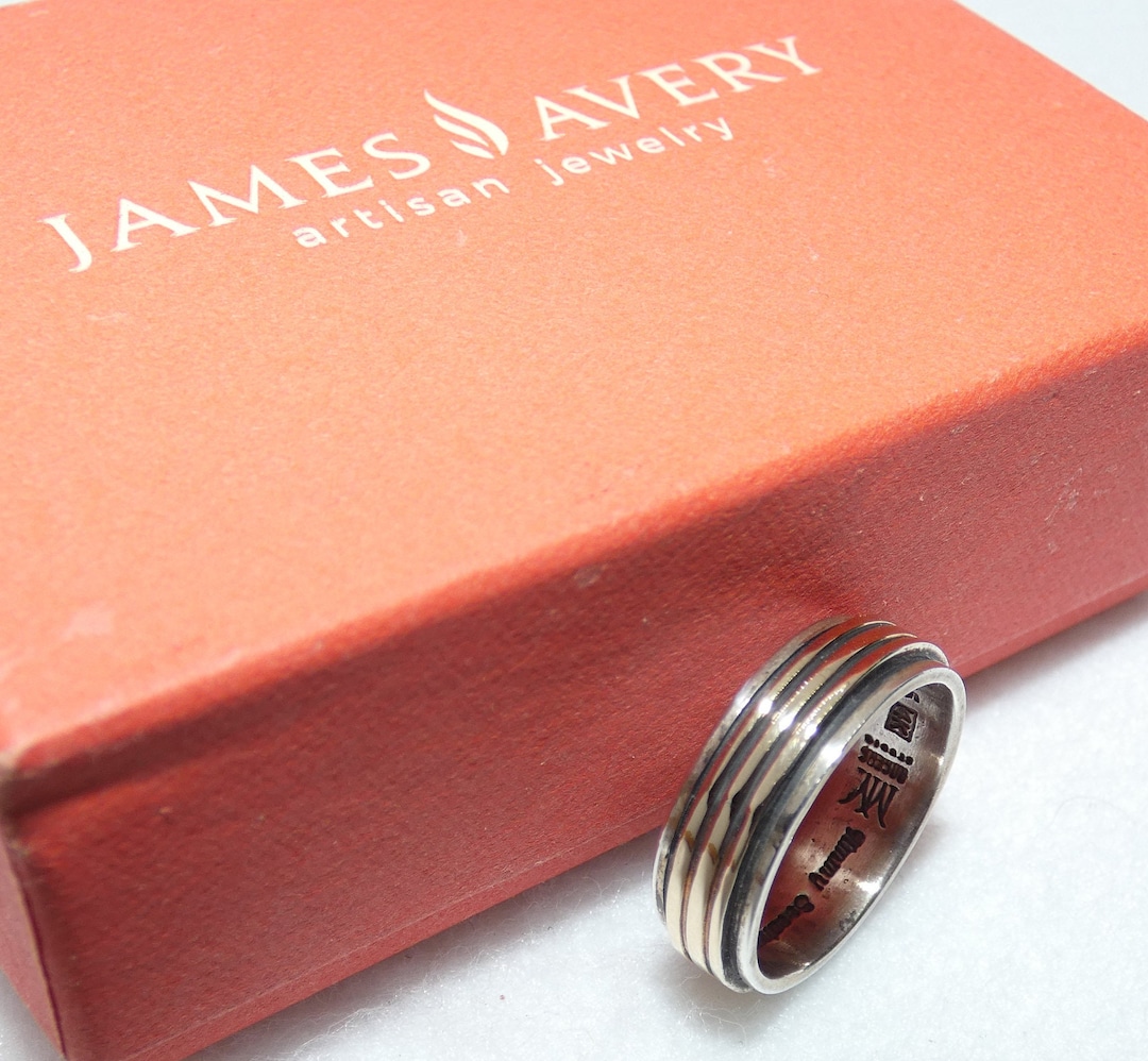Vintage James Avery Gold Ring, Unity Wedding Band, 14K Gold, Sterling ...