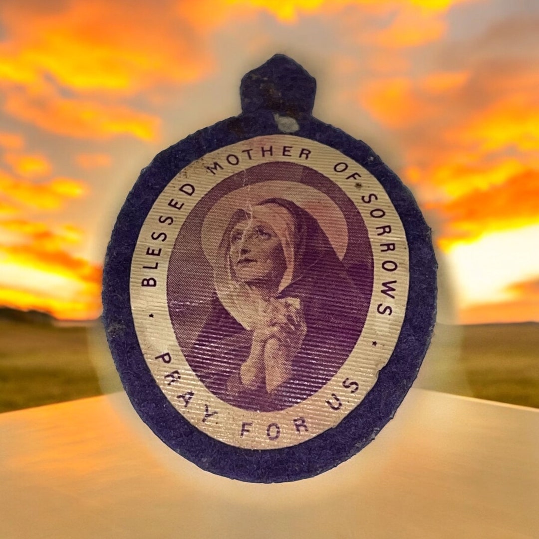 Vintage Catholic Scapular, Blessed Mother of Sorrows, Pray for Us - Etsy