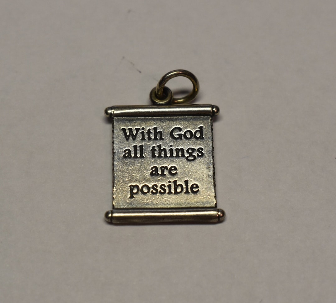 James Avery With God All Things Are Possible Scripture Scroll Sterling ...