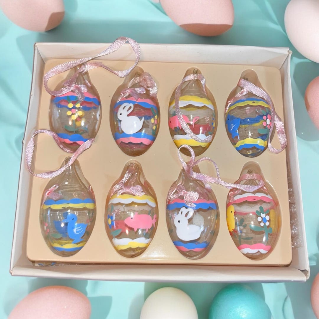 Vintage Glass Easter Eggs, Duck Easter Eggs, Miniature Easter Eggs ...