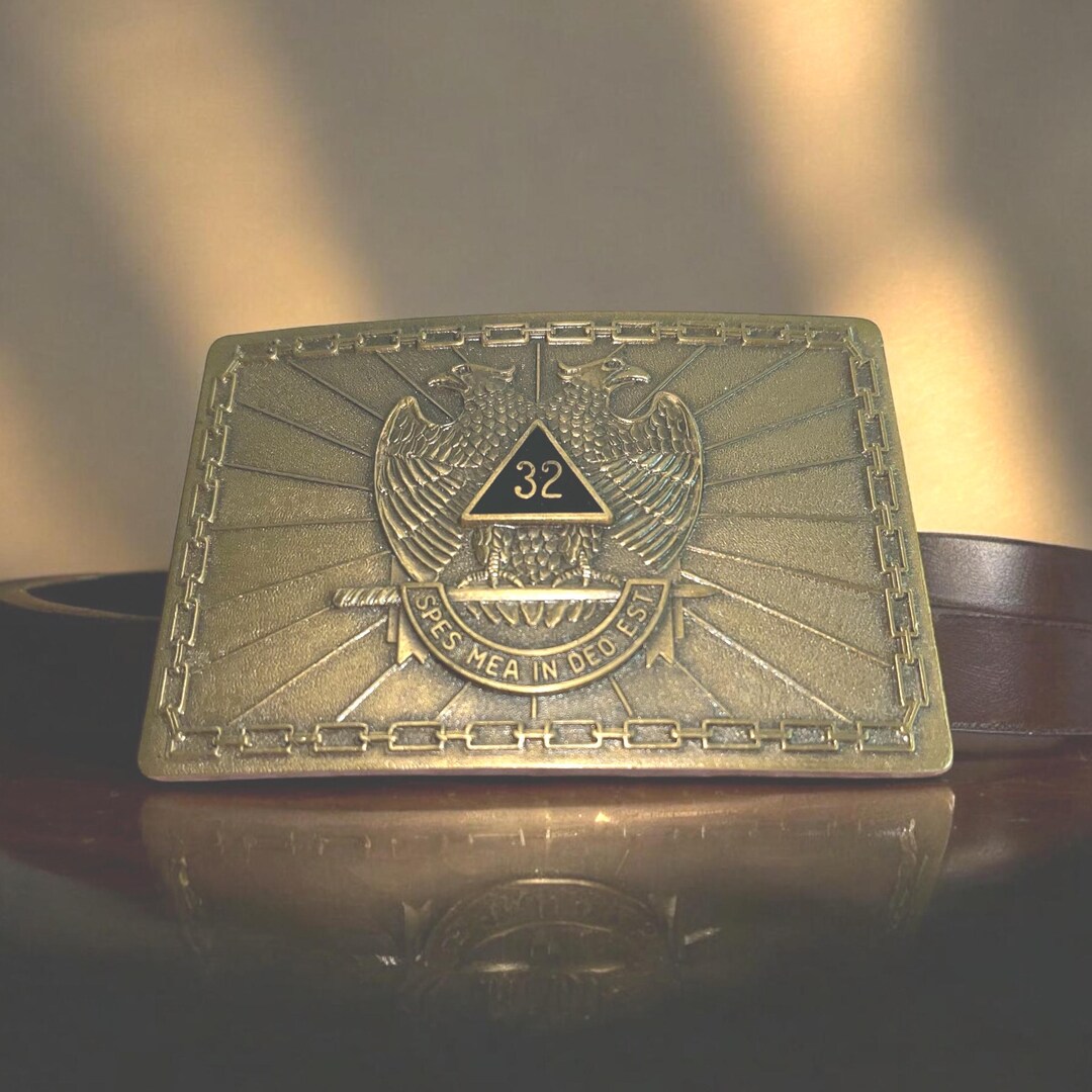 Vintage 1978 Bronze Masonic Belt Buckle - Scottish Rite - Etsy