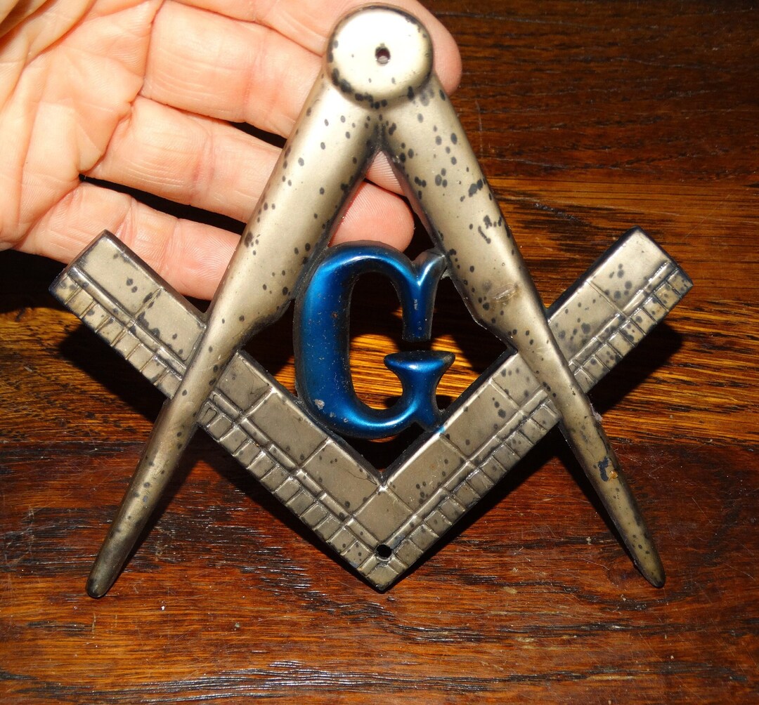 Vintage Masonic Freemason Metal Lodge Emblem, Car, Casket Emblem ...