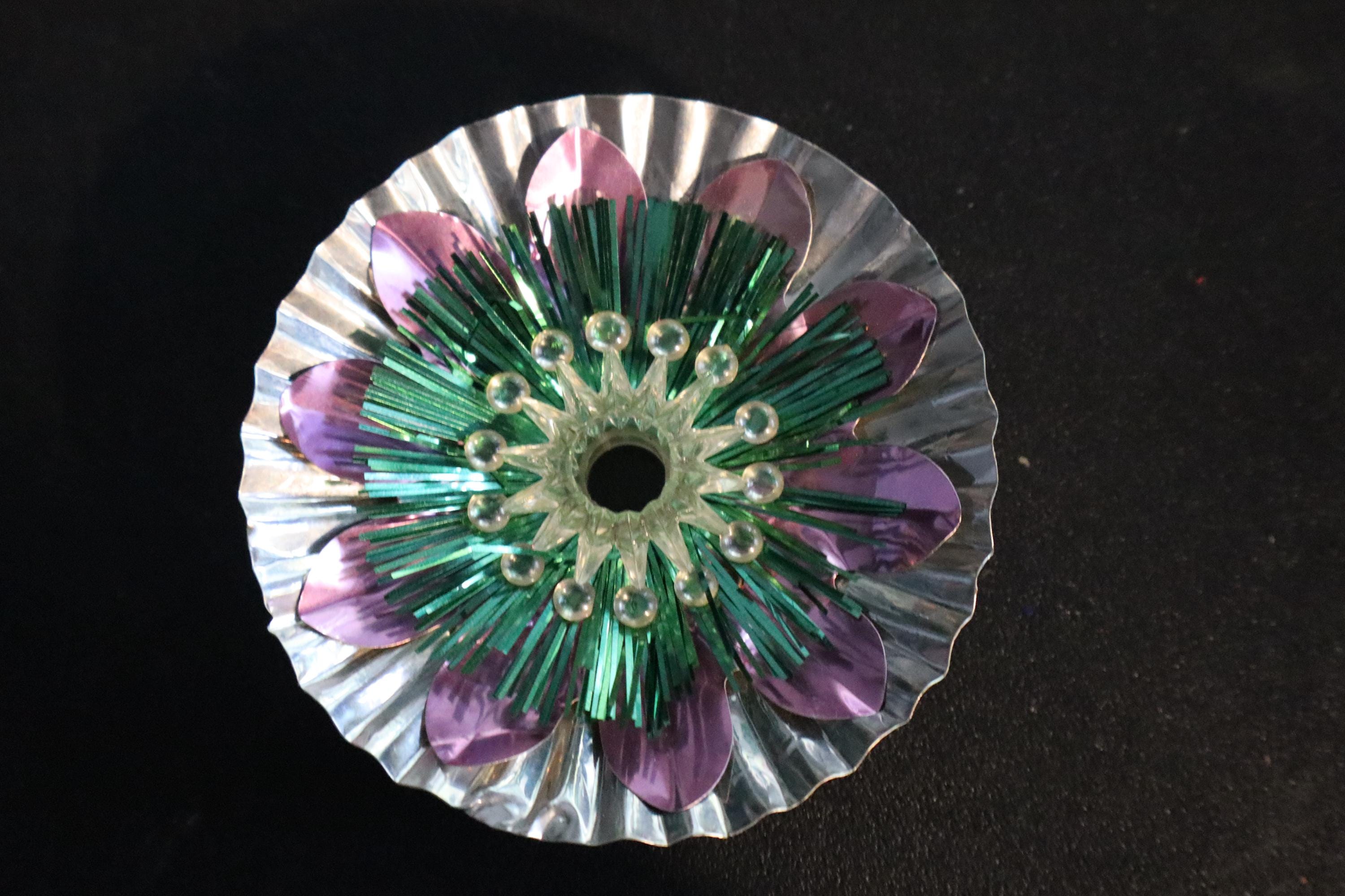 Vintage Mid Century Aluminum & Tinsel Christmas Tree Reflector, Mod ...