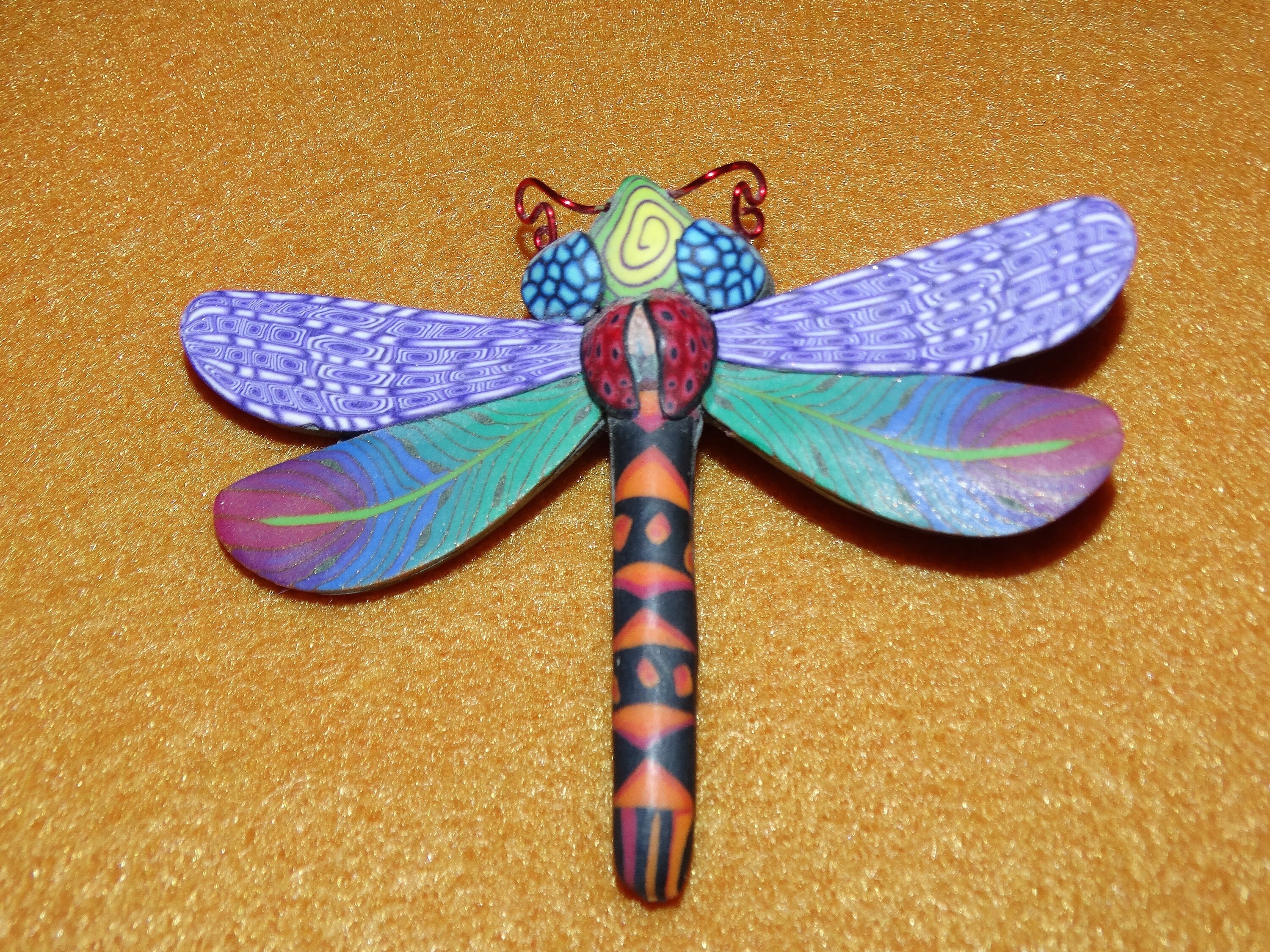 Polymer Clay Dragon Fly Charm