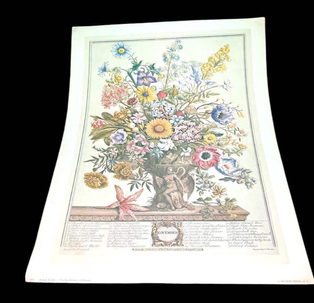 1964 Twelve Month Flowers - by Robert Furber, Penn Prints, Gardener at ...