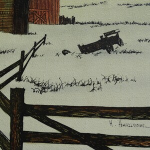 H. Hargrove, Original Oil Painting on Canvas Artist H. Hargrove, Red ...