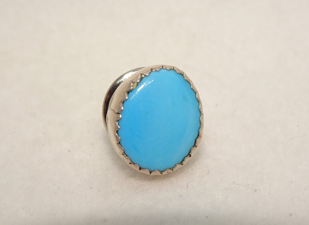 Sterling & Turquoise Men's Tie Tack - Sterling Silver Tie Tack ...