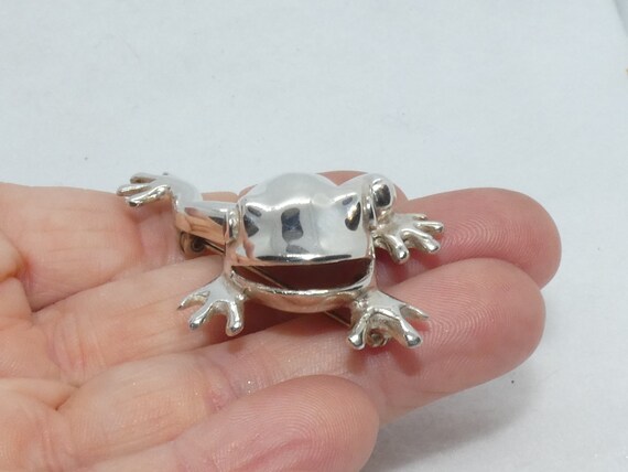 Vintage Sterling Silver Hopping Frog Pin, Happy Frog … - Gem