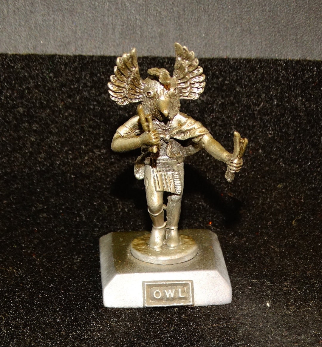 Vintage Native American Pewter Figure, Miniature Indian Figure, OWL ...