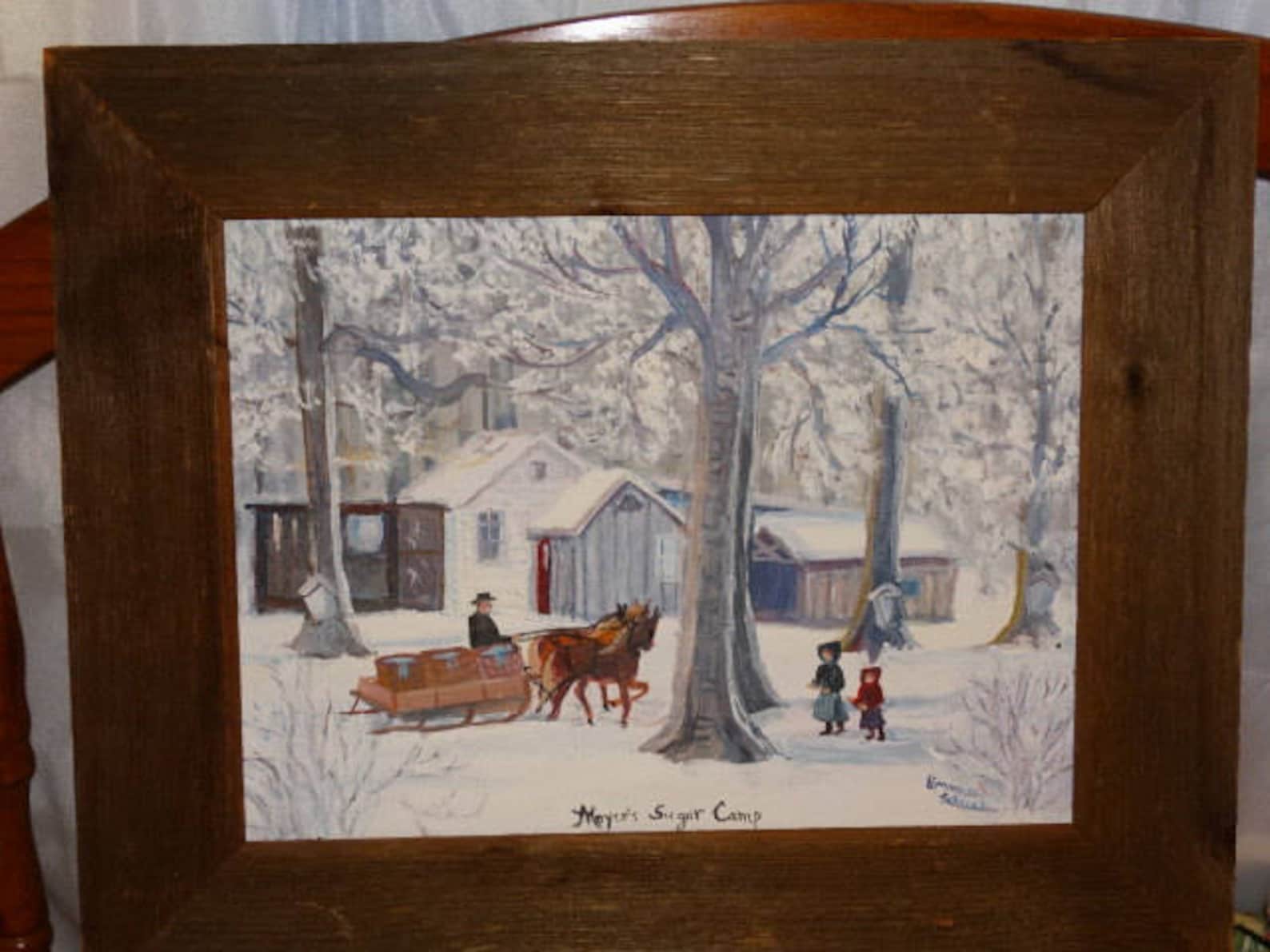 Folk Art Amish Artist Emma Schrock Oil on Canvas Moyers - Etsy Hong Kong