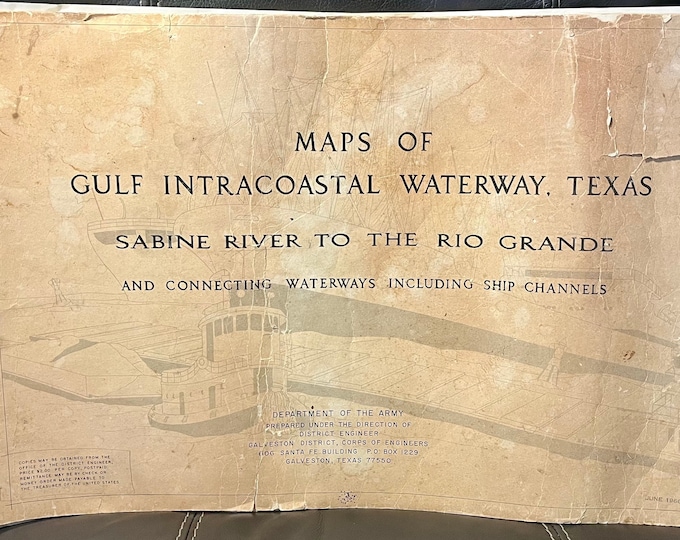 1966 Maps of Gulf Intracoastal Waterway Texas, Gulf of Mexico Sabine ...