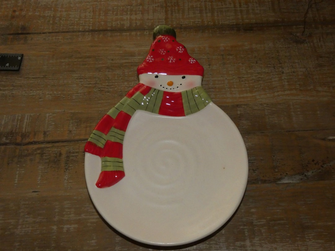 Vintage Hallmark Snowman Cookie Plate, Reindeer Food Plate, Candy Plate ...