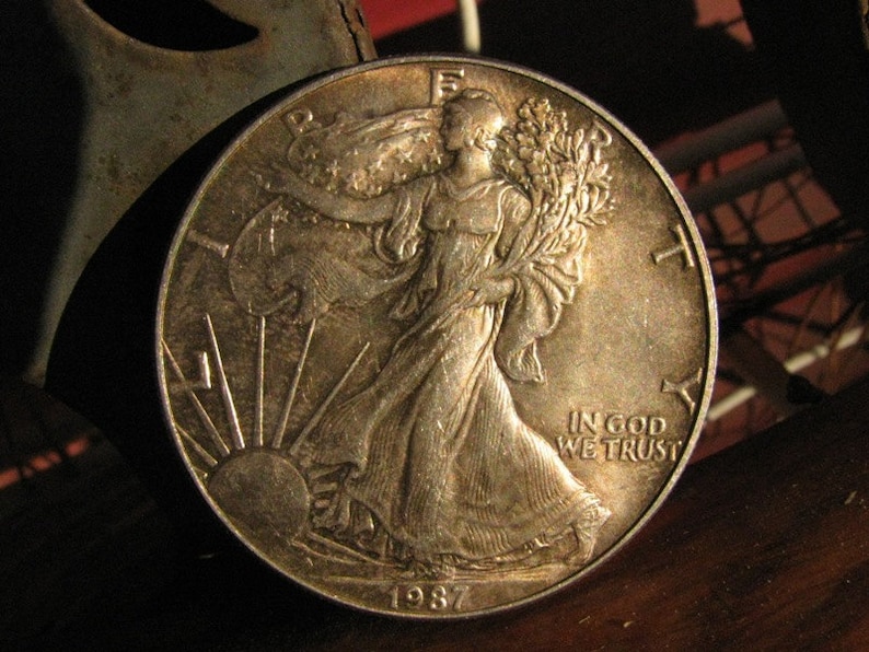 Silver Eagle Dollar 1987 Coin Walking Liberty 1 Ounce | Etsy
