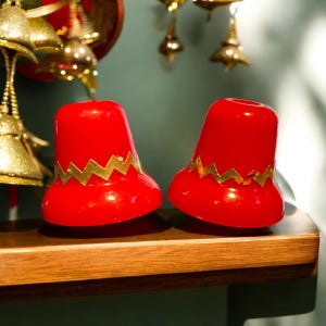 1950s Red Plastic Bell String Light Covers, Mid Century, Retro Red ...