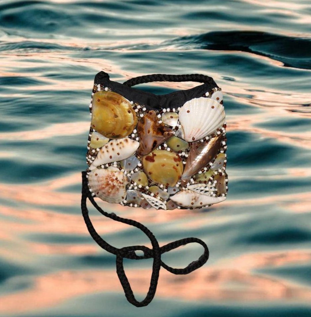 Vintage Nautical Seashell Purse, Cruise Ship Bag, Beach Purse, Shoulder ...
