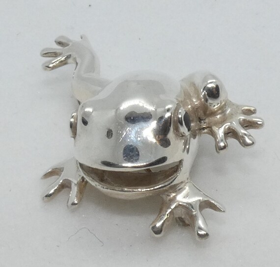Vintage Sterling Silver Hopping Frog Pin, Happy Frog … - Gem