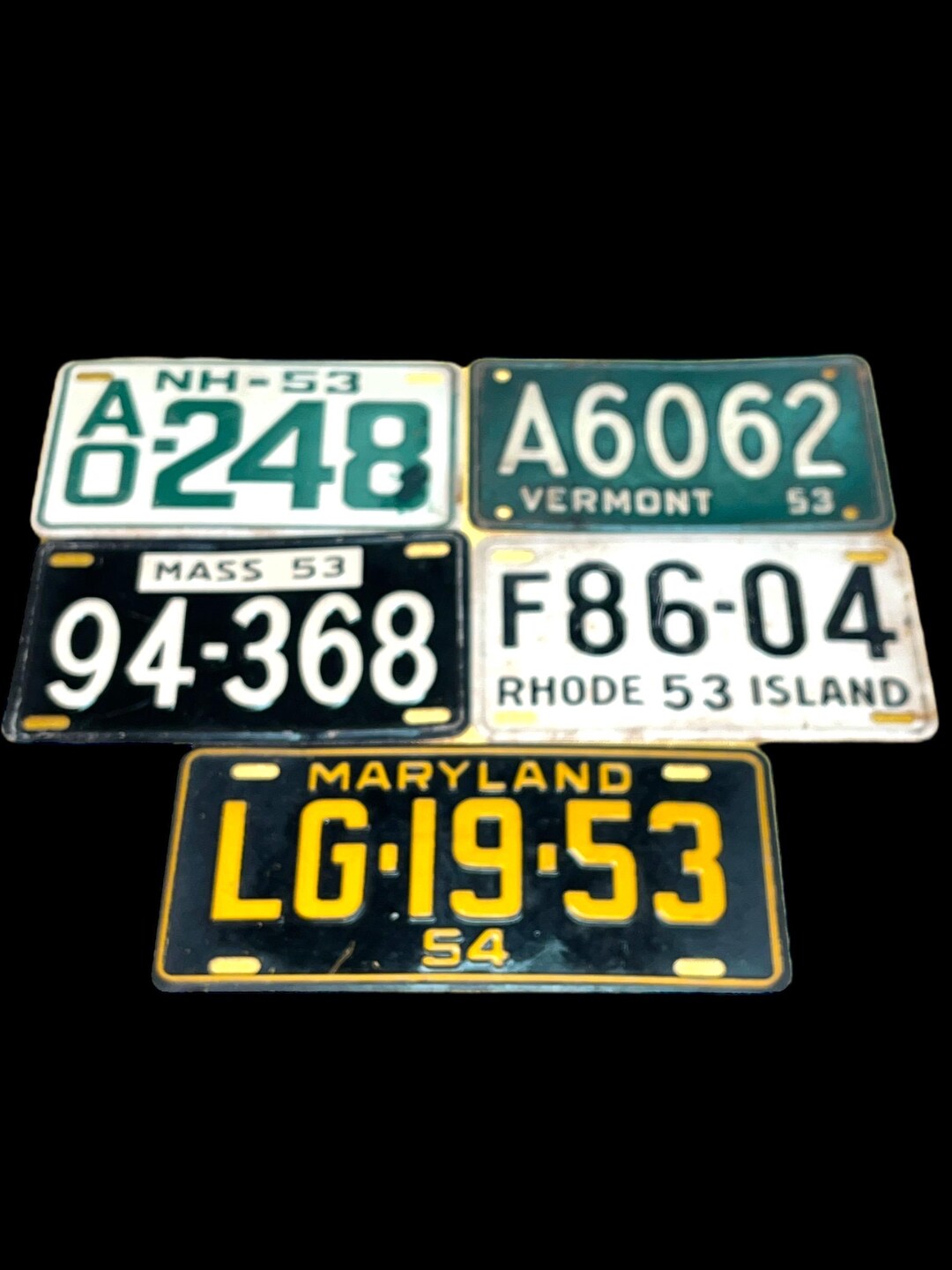 Vintage 1950s Bicycle License Plate - Maryland, Rhode Island, Vermont ...