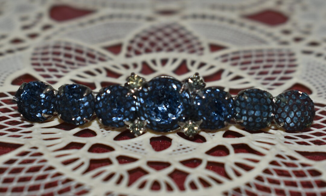 Rare Kramer of New York Blue Rhinestone Bar Brooch KRAMER of New York ...