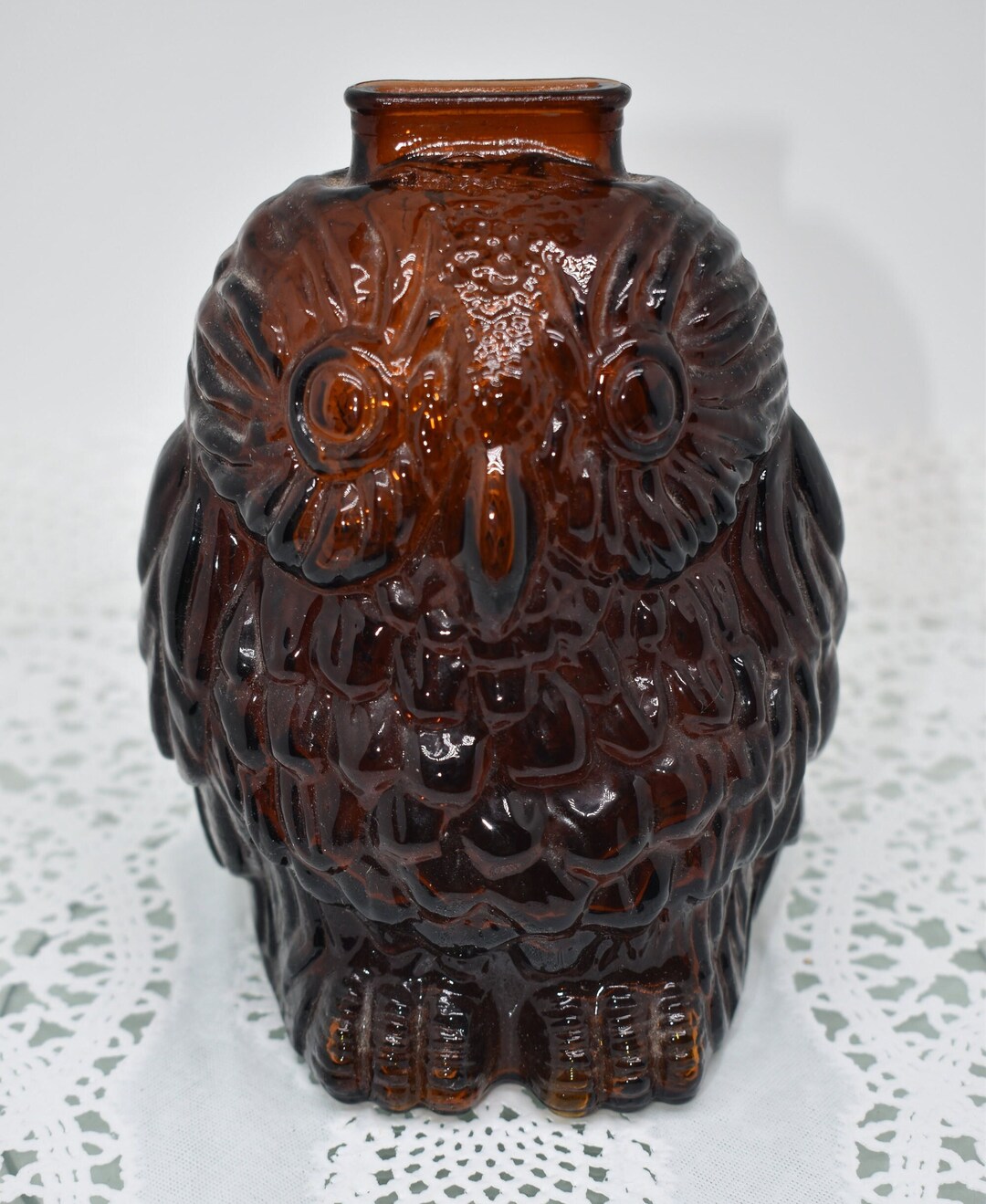 Vintage Wise Old Owl Glass Piggy Bank, Vintage Glass Brown Owl, Hooter ...