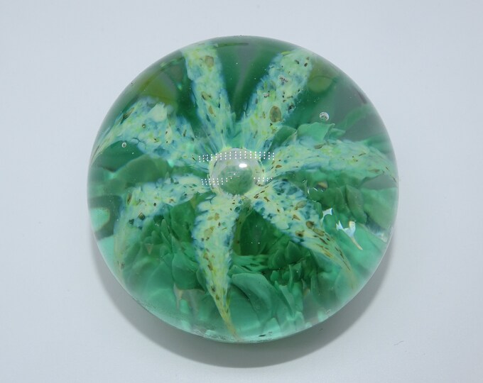 Vintage Big Pine Key (BPK) Green Glass Paperweight, Art Glass ...