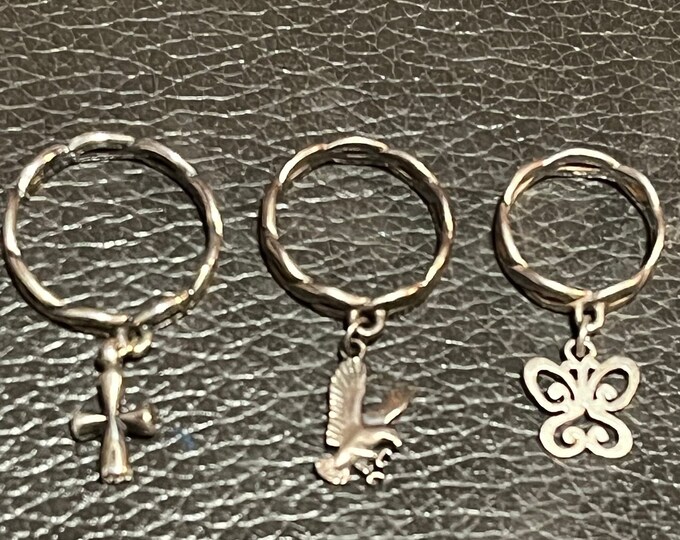 Retired” James Avery Twisted Wire Loop Ring W/charms, Butterfly, Eagle ...