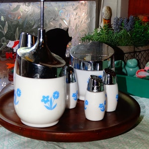 Vintage GEMCO Westinghouse Blue and White Corn Flowers, Condiment Set ...
