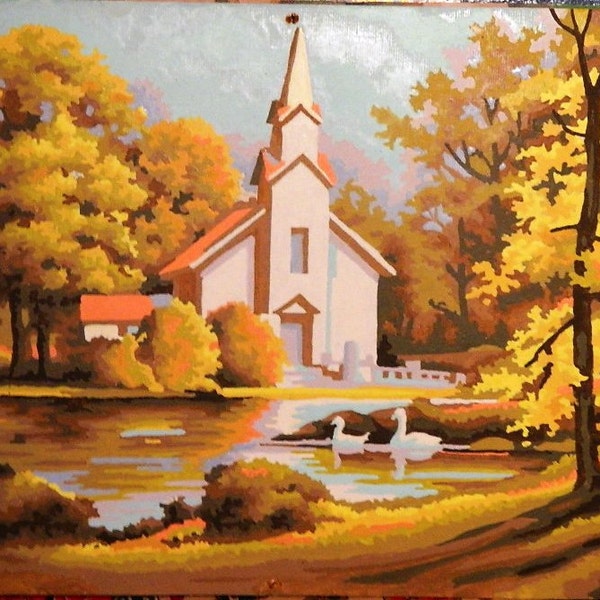 Paint by Number Church - Etsy