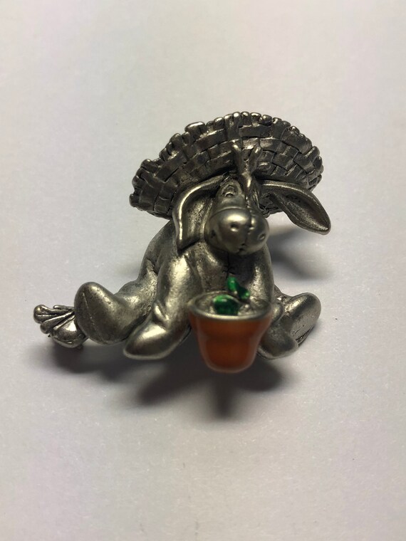 Vintage Gray Pewter Walt Disney Eeyore Brooch, Planti… - Gem