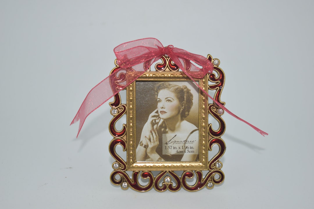Miniature Square Gold Frame Ornament, Rhinestone, Frame or Ornament ...