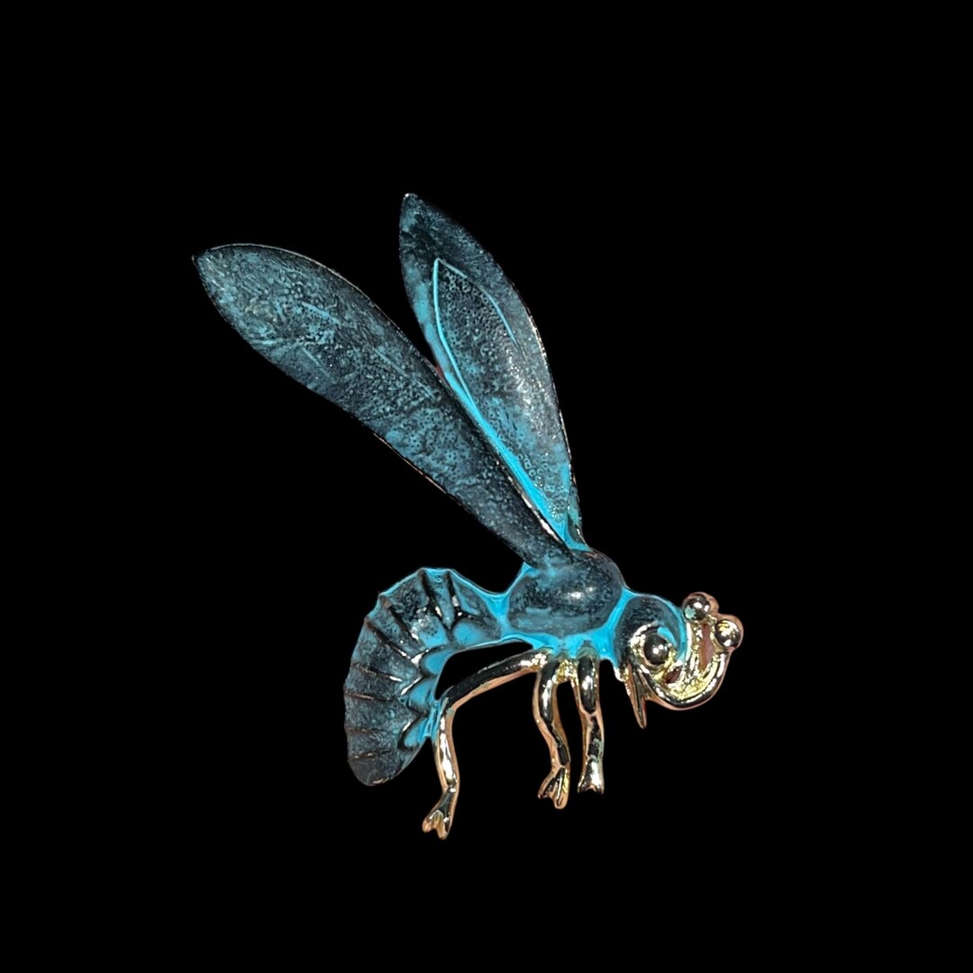 Vintage Wasp Brooch, Green Wasp Pin, Insect Jewelry - Etsy