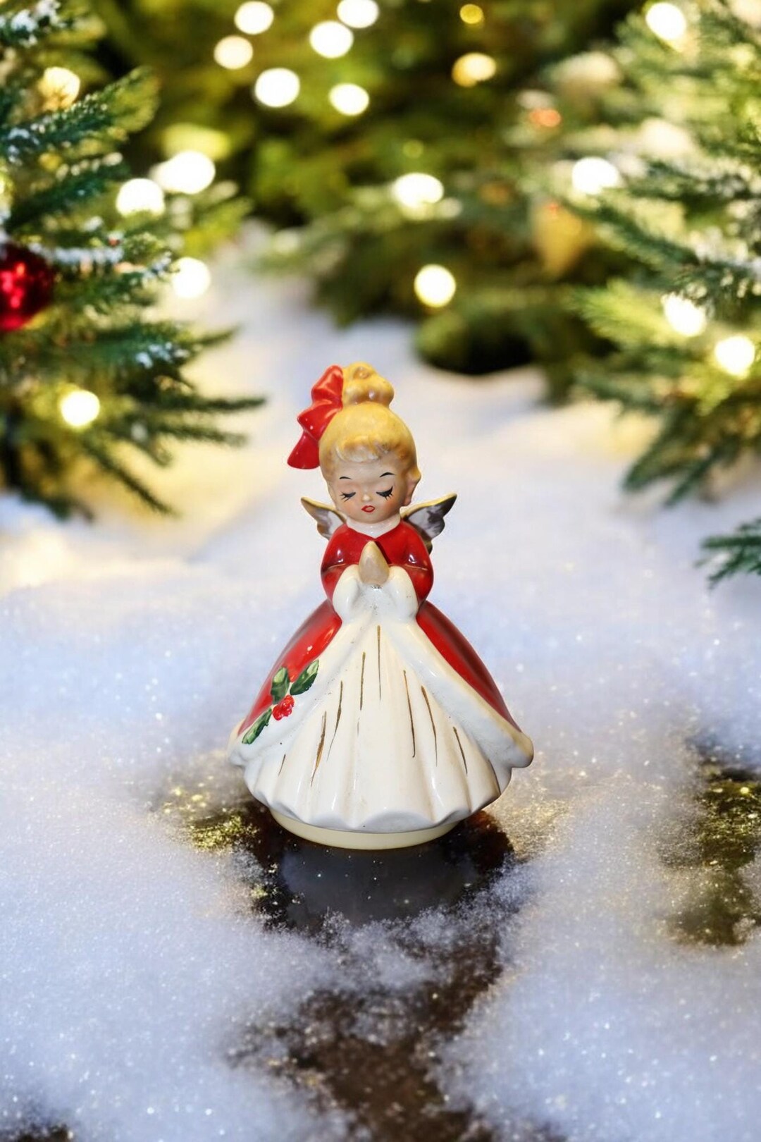 Vintage Josef Christmas Angel Music Box, 1960’s Music Box "the Lords Prayer” Made in Japan ...