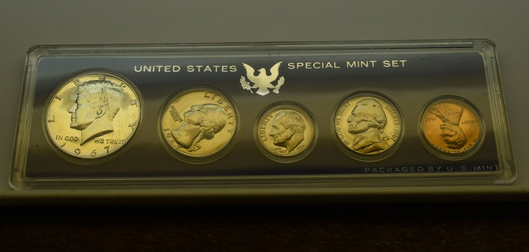 Vintage 1960's United States Coin Proof Sets, 1966, 1967, Stocking ...
