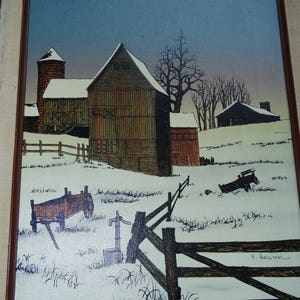 H. Hargrove, Original Oil Painting on Canvas Artist H. Hargrove, Red ...