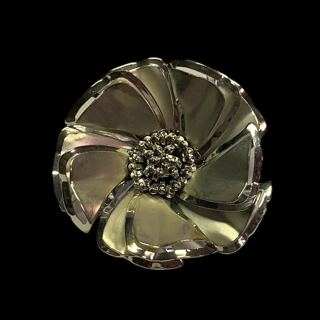 Vintage Silver Flower Pin, Flower Power, Bridal Flower Pin, Bouquet ...