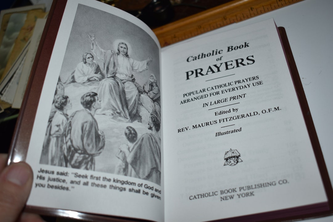 1990 Catholic Book of Prayers Large Print Illustrated Edition Pre-owned, Religious Book - Etsy
