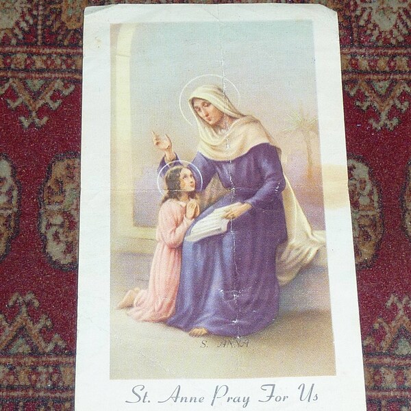 St Anne Prayer Card - Etsy
