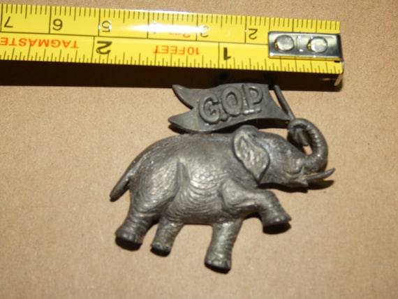 Rare 1950's GOP Elephant Republican Party Pendant, Me… - Gem