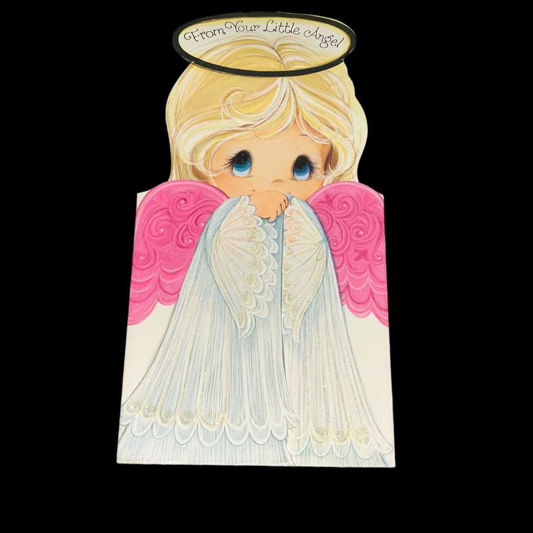 Vintage Angel Greeting Card Die Cut, Devil or Angel Card - Hallmark ...