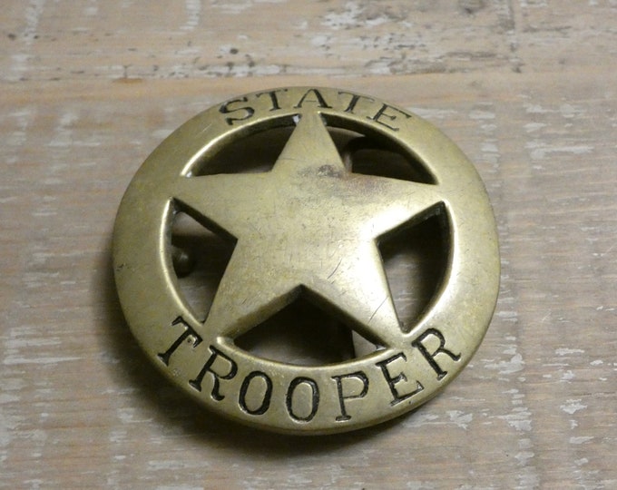 Solid Brass Texas "state Trooper Belt Buckle" Lawman Brass Belt Buckle ...